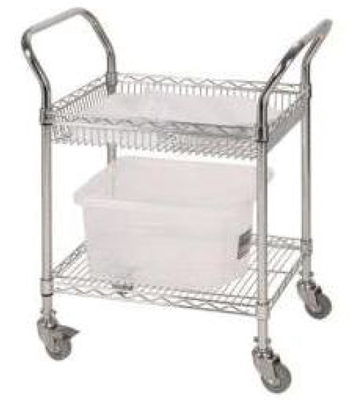 Chrome Wire Combo Trolley | Wire Chrome Shelving