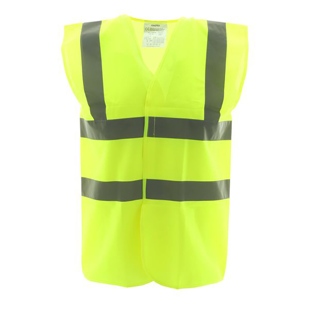 High Vis 2 Band Waistcoat - Yellow Security - Vertical Velcro fastening