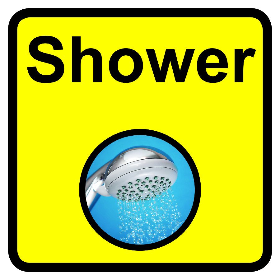 Shower Dementia Sign 300 x 300mm 1.2mm Rigid Plastic Safety Sign