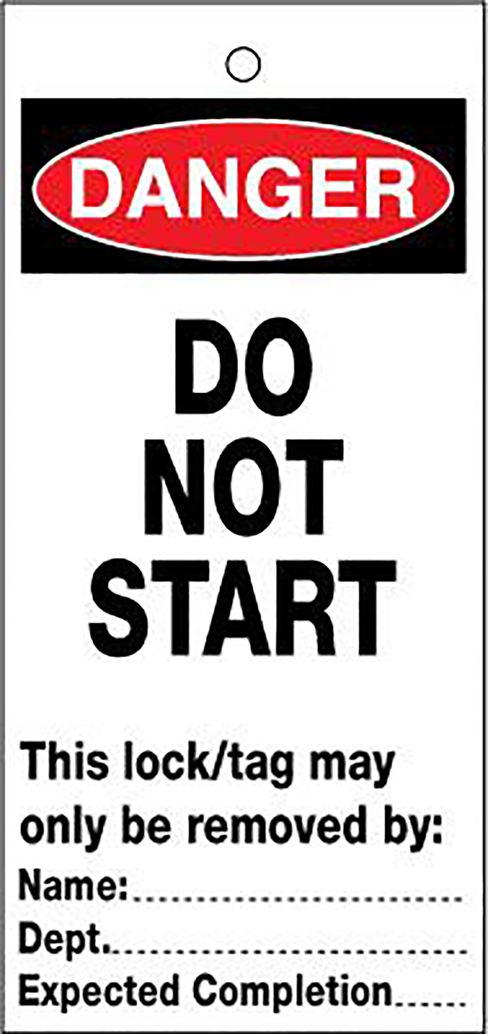 Do not start Lockout tags 75x160mm Safety Sign