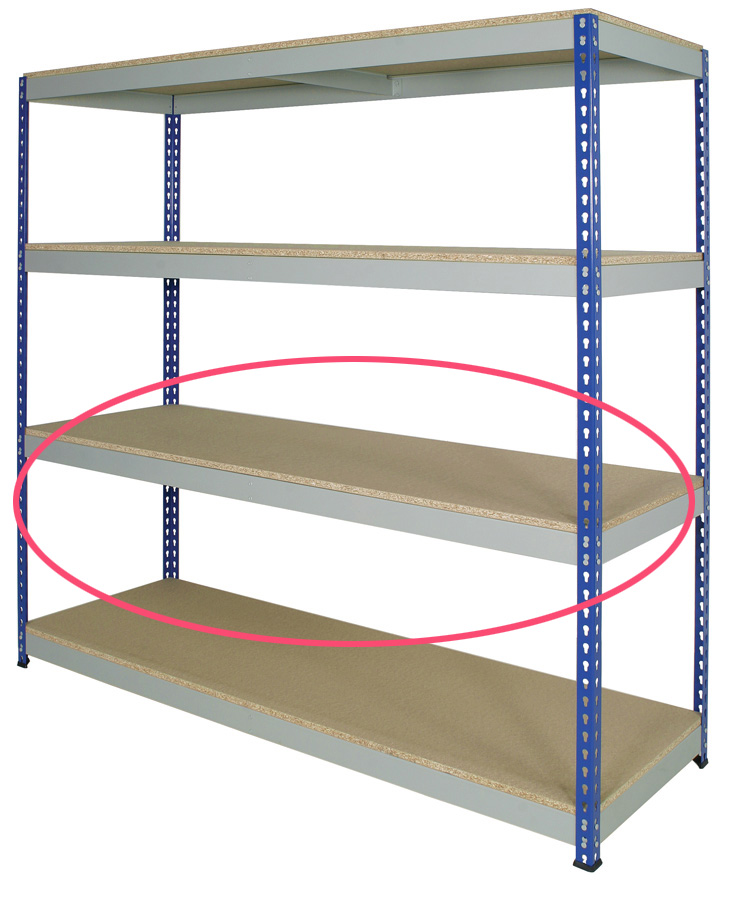 Medium Rivet Shelving - Chipboard Shelves Only